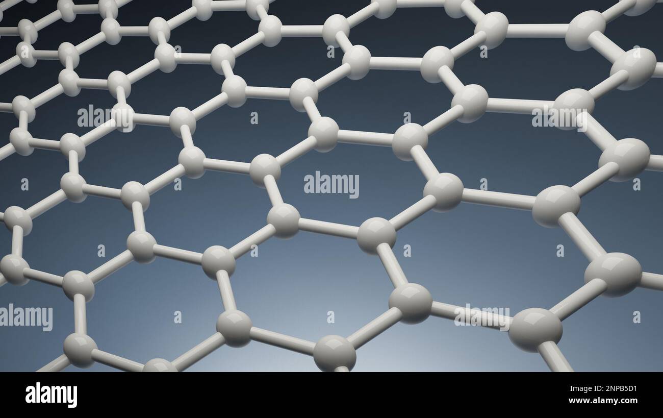 Graphene crystal lattice 3D render Stock Photo - Alamy