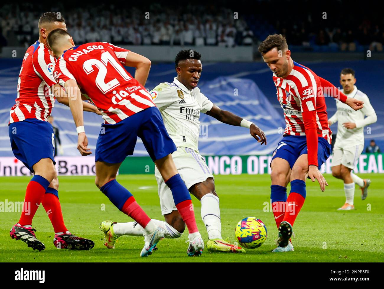 Madrid, Spain. 25th Feb, 2023. Vinicius Junior of Real Madrid CF and ...