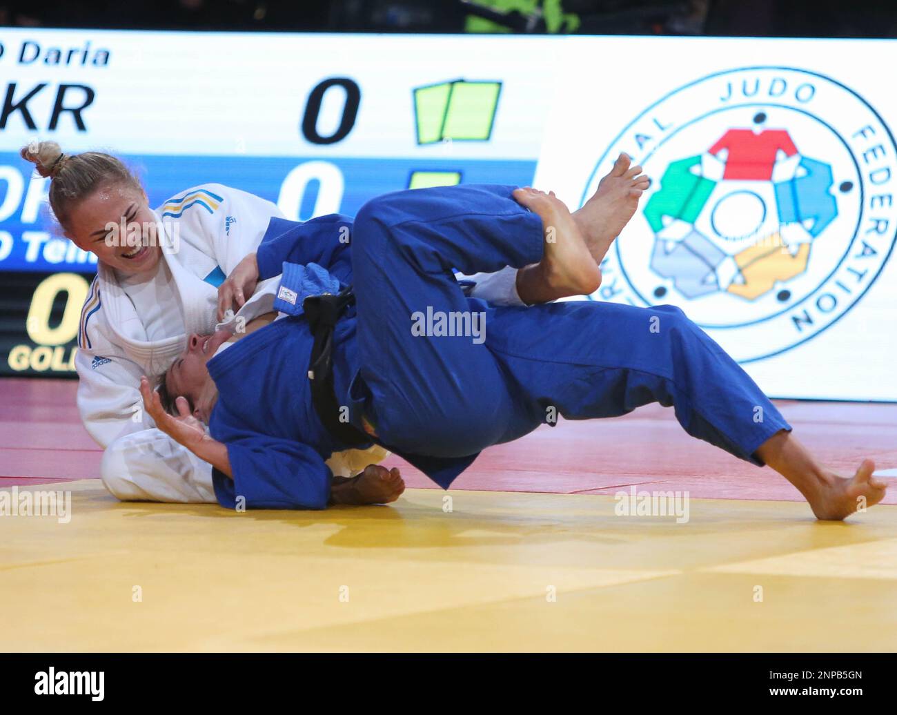 BILODID DARIA of UKRAINE and MONTEIRO TELMA of PORTUGAL during the Judo ...