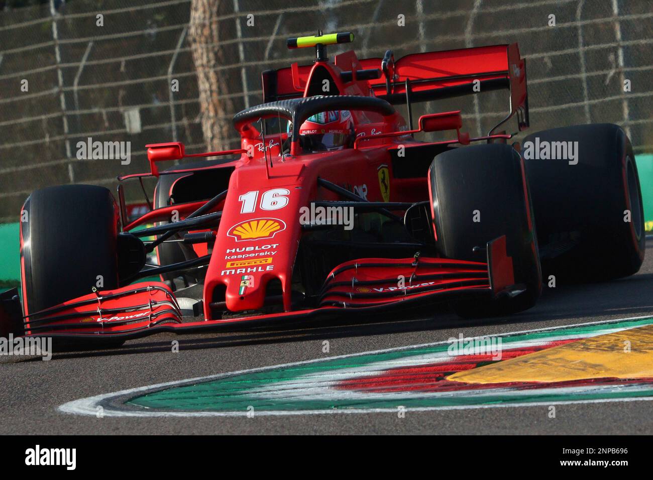 Ferrari driver Charles Leclerc of Monaco steers his racer during ...
