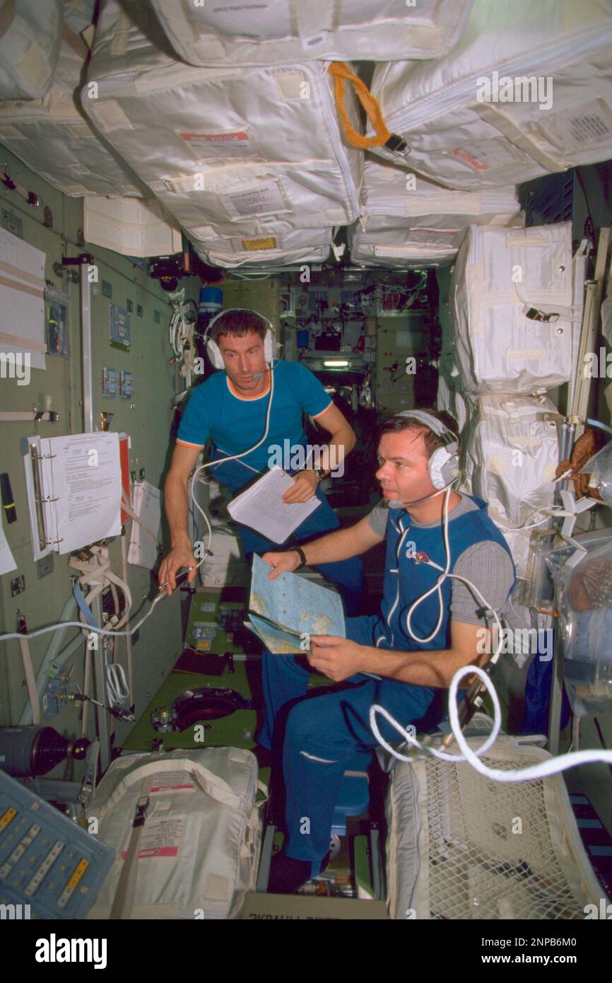 In this photo provided by NASA, Expedition 1 crew members Sergei ...