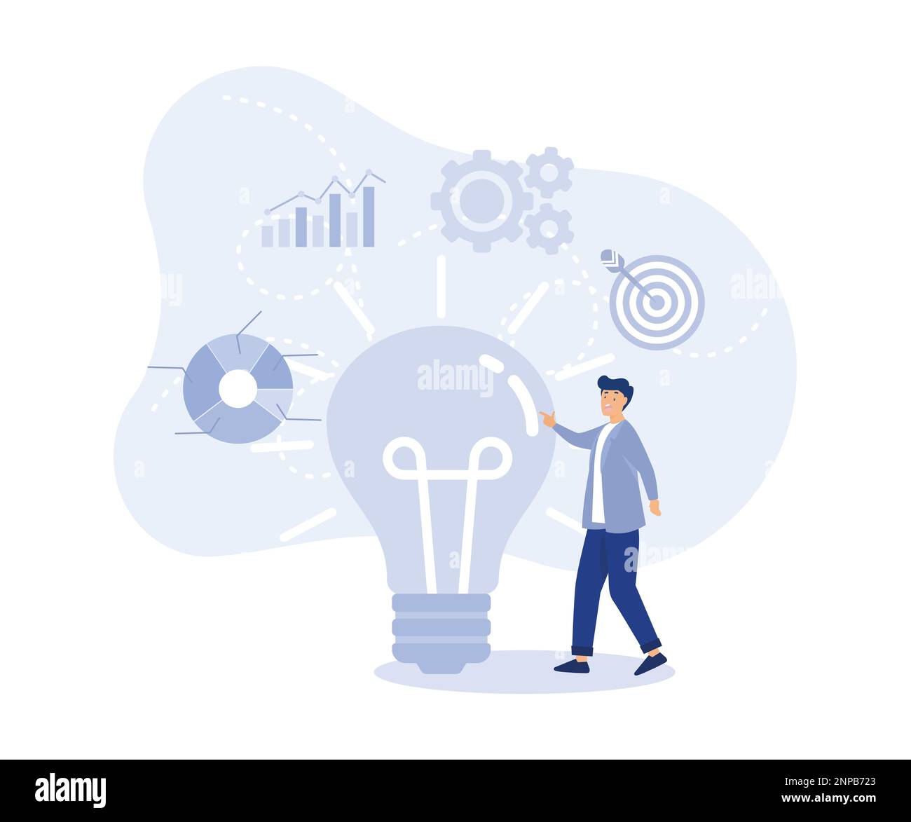 Business intelligence, report for management concept, man hold smart ...