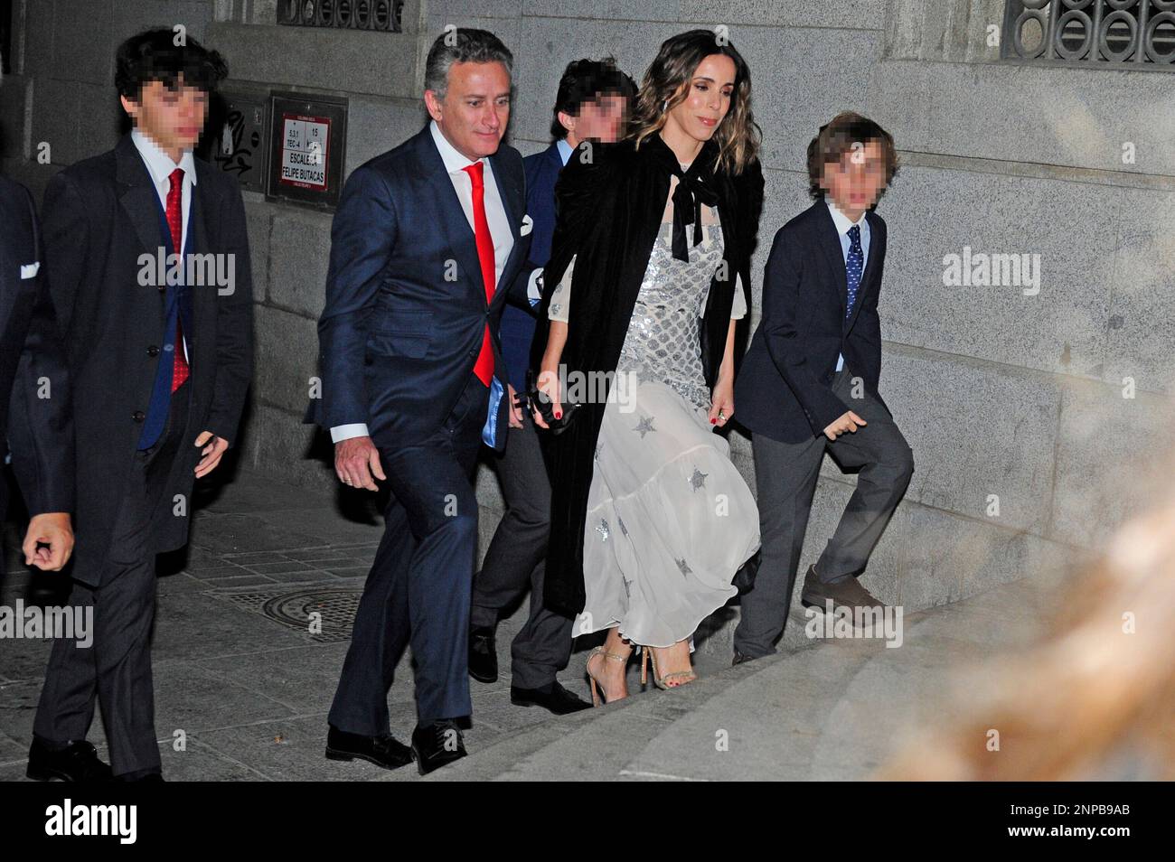 Ana Aznar Botella and Alejandro Agag with their children arrive at the ...