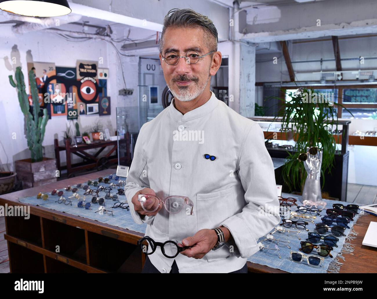 Tetsuya Okada, an owner of "Globe Specs" which was selected as the ...