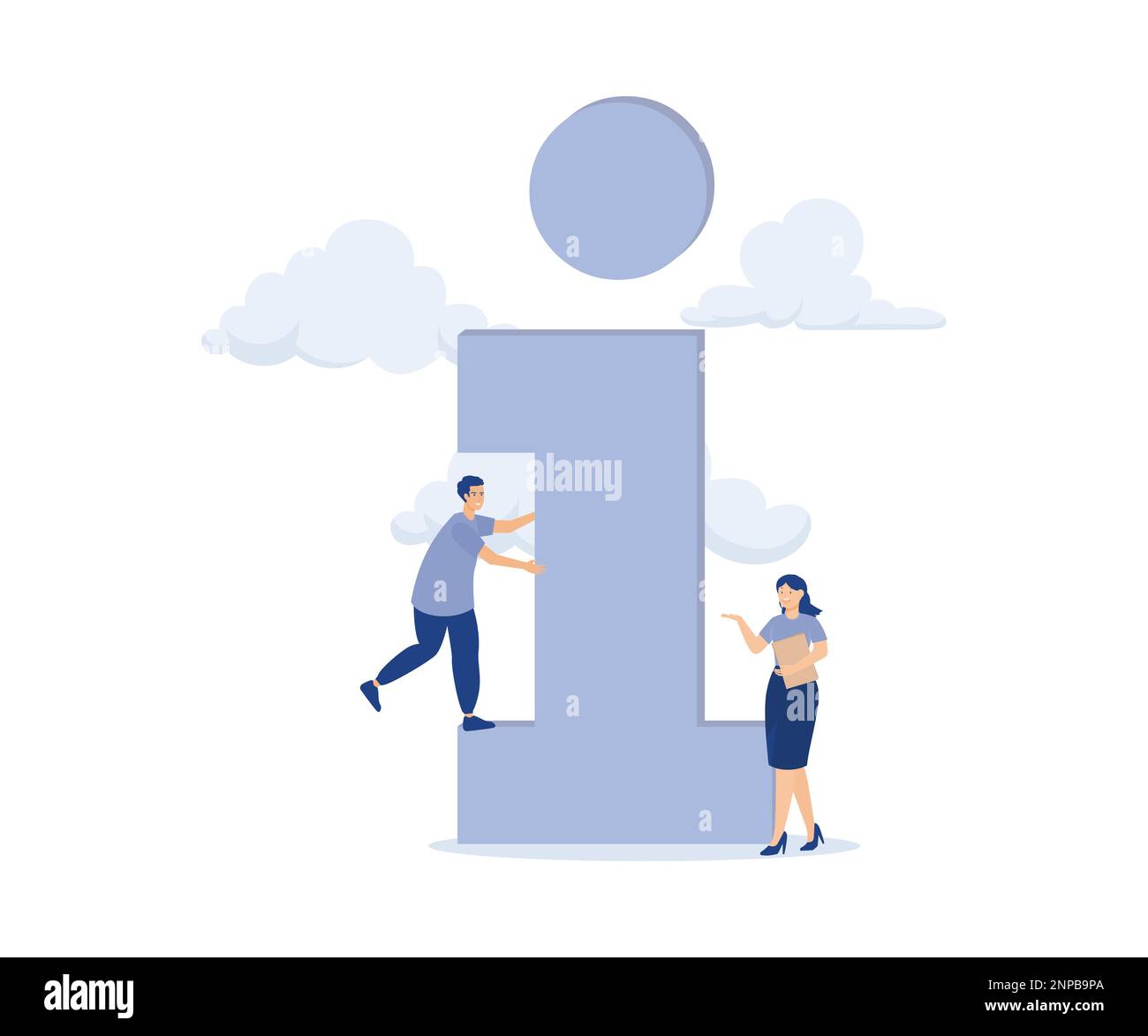 Information center or communication service, providing info,message or business solution concept ...