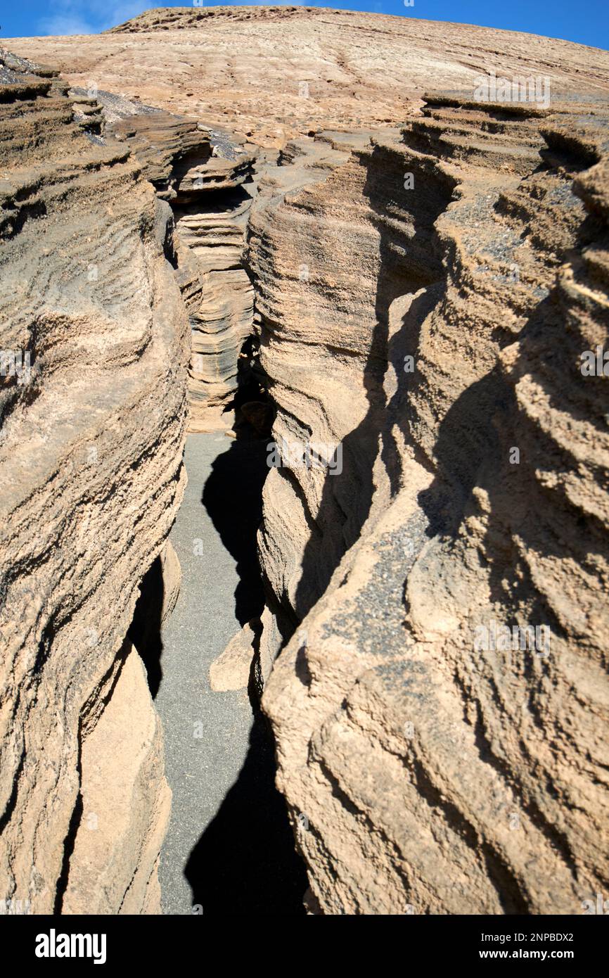 layers of Ladera Del volcan Las Grietas Lanzarote, Canary Islands ...