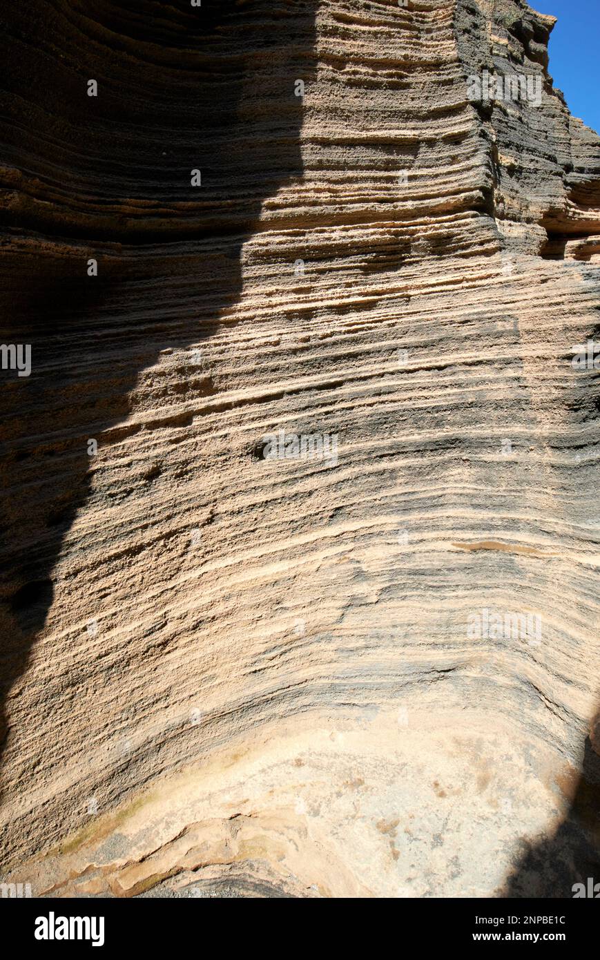 layers of Ladera Del volcan Las Grietas Lanzarote, Canary Islands ...