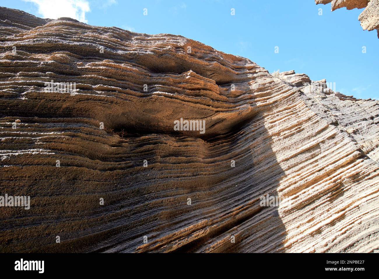 layers of Ladera Del volcan Las Grietas Lanzarote, Canary Islands ...