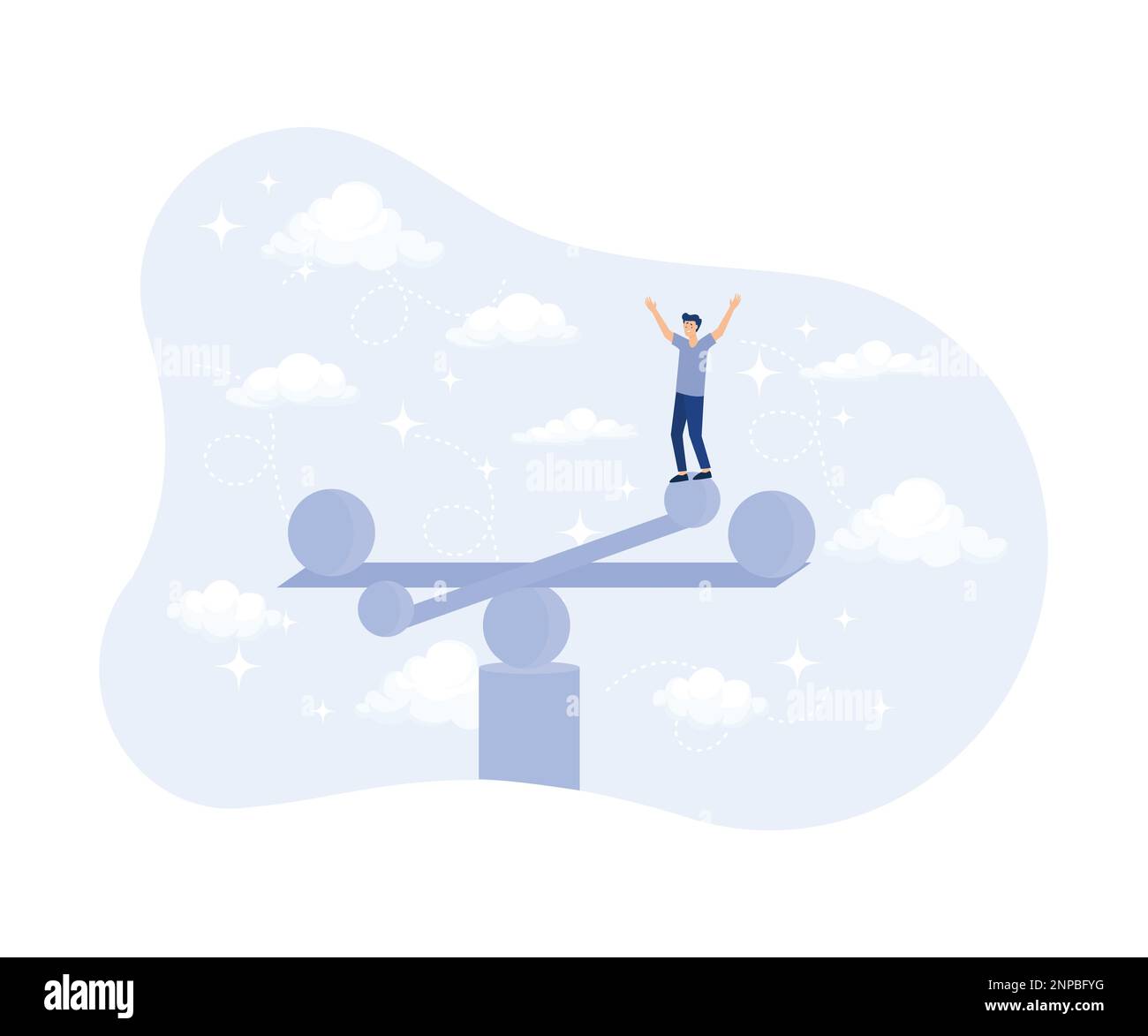 Work life balance, challenge or risk management concept, modern flat ...