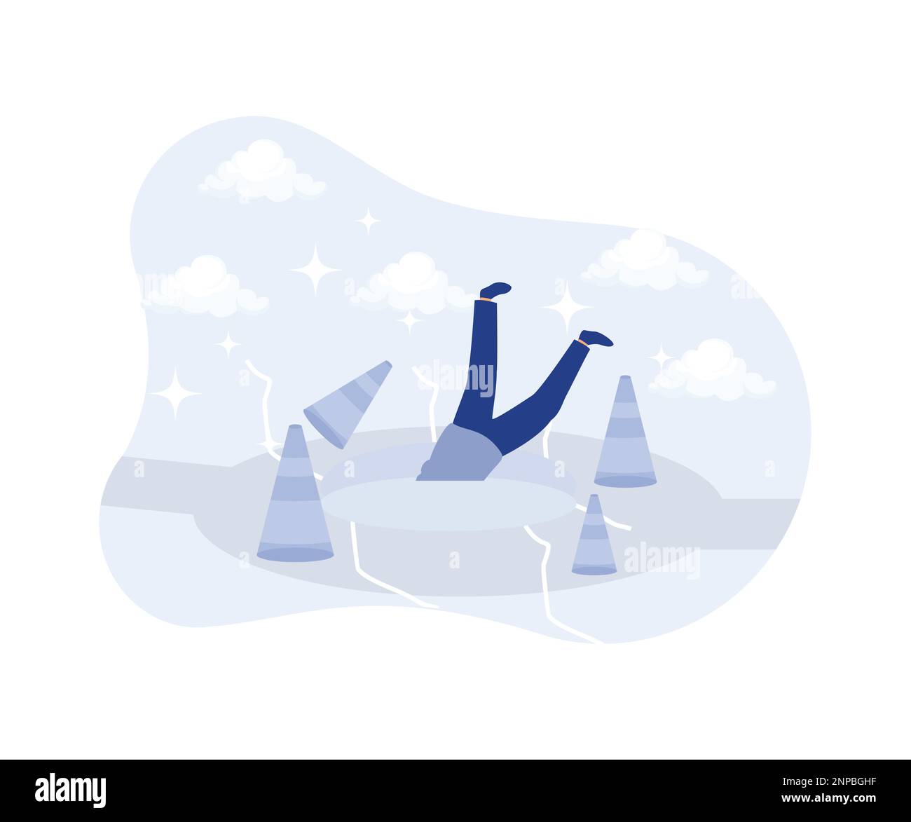 Failure or mistake causing catastrophe despair,loss or pitfall concept ...