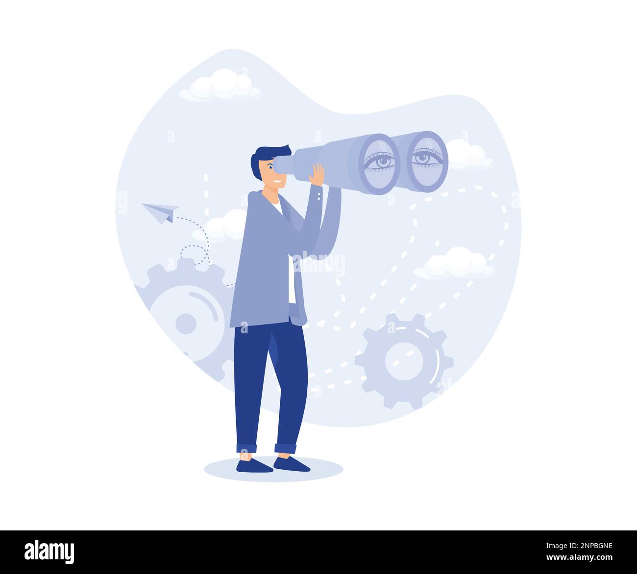 Observation,job search or hr finding candidate concept, curious ...