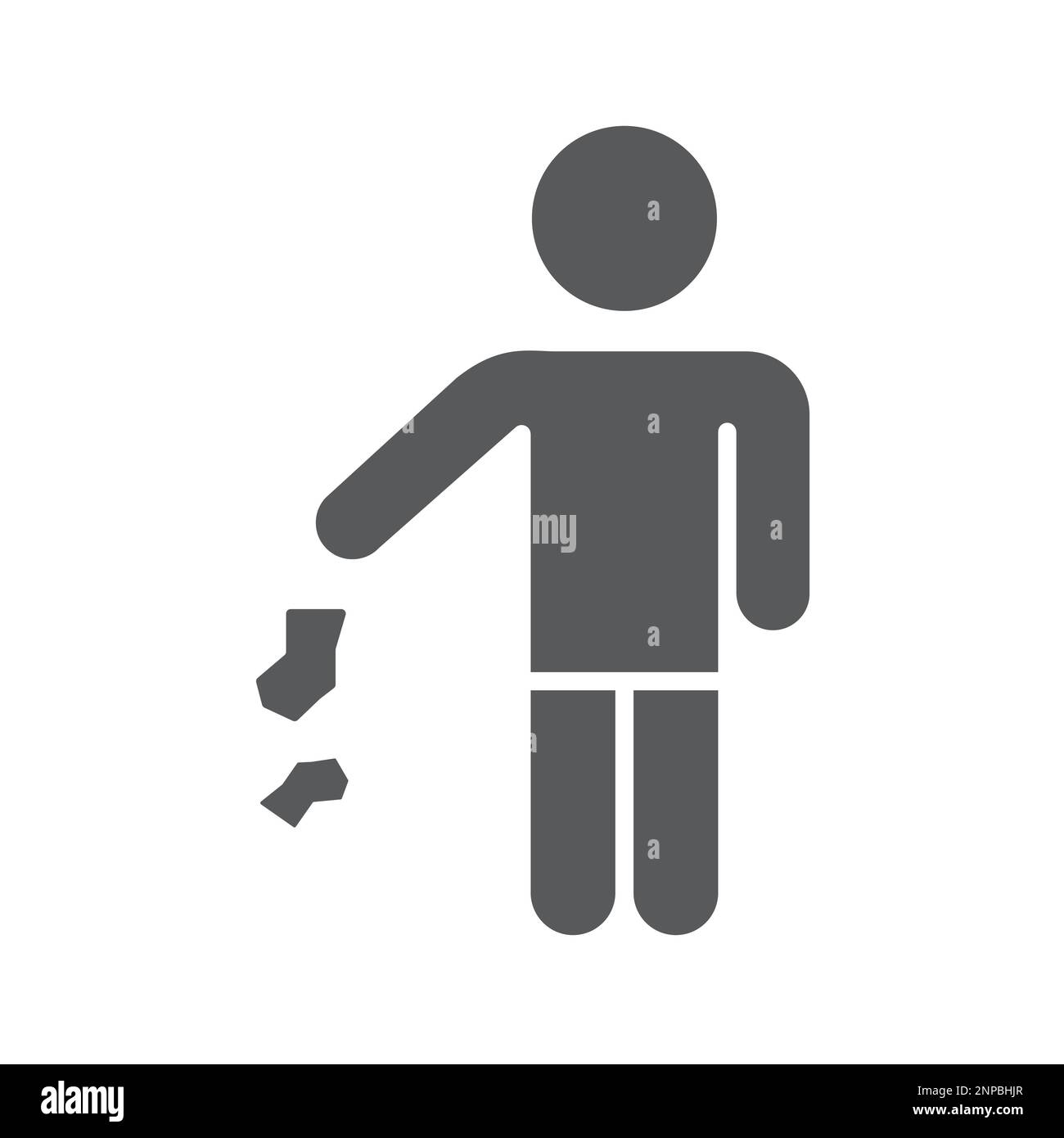 man throws trash silhouette vector icon Stock Vector Image & Art - Alamy