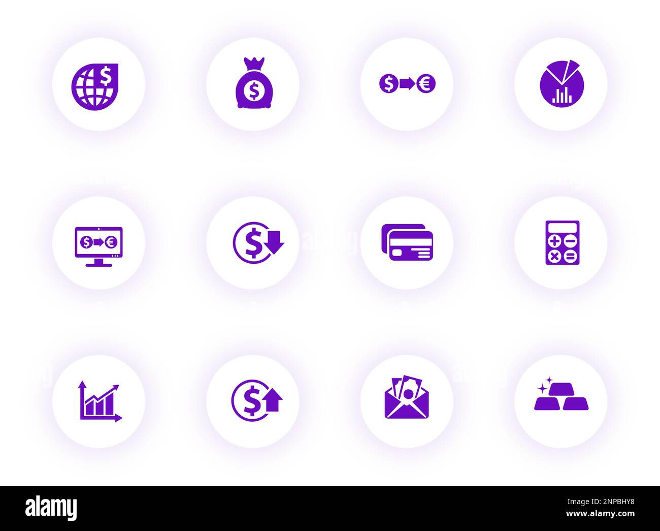 money and finance purple color vector icons Stock Vector Image & Art ...