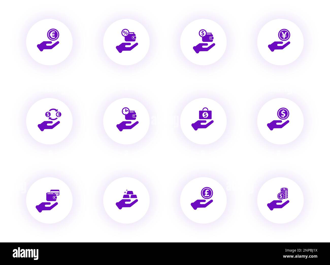 hand and money purple color vector icons Stock Vector Image & Art - Alamy