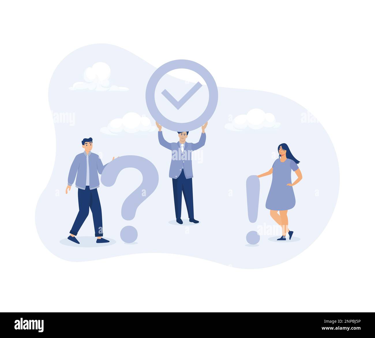 FAQ, question and answer, communication or team brainstorm concept ...