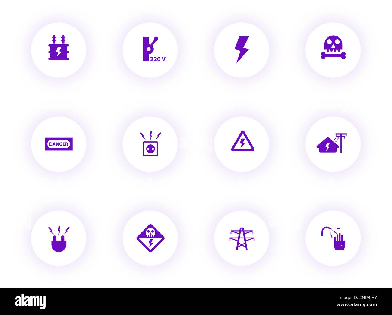 high voltage purple color vector icons Stock Vector Image & Art - Alamy