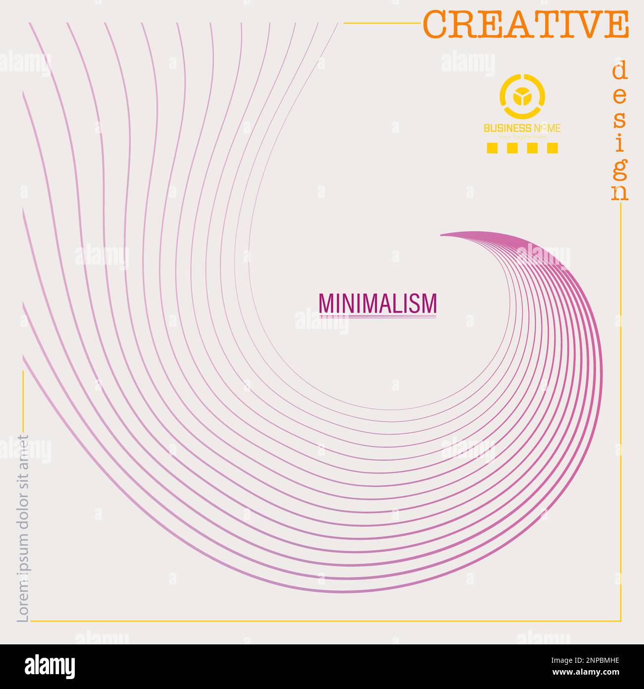 Symmetrical linear composition. Template for modern posters, posters ...