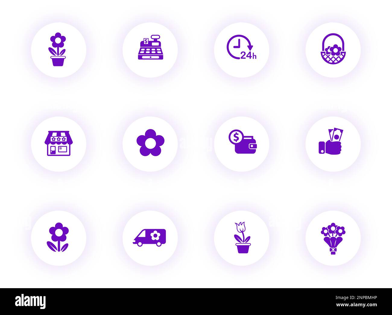 Purple basket icon Cut Out Stock Images & Pictures - Alamy