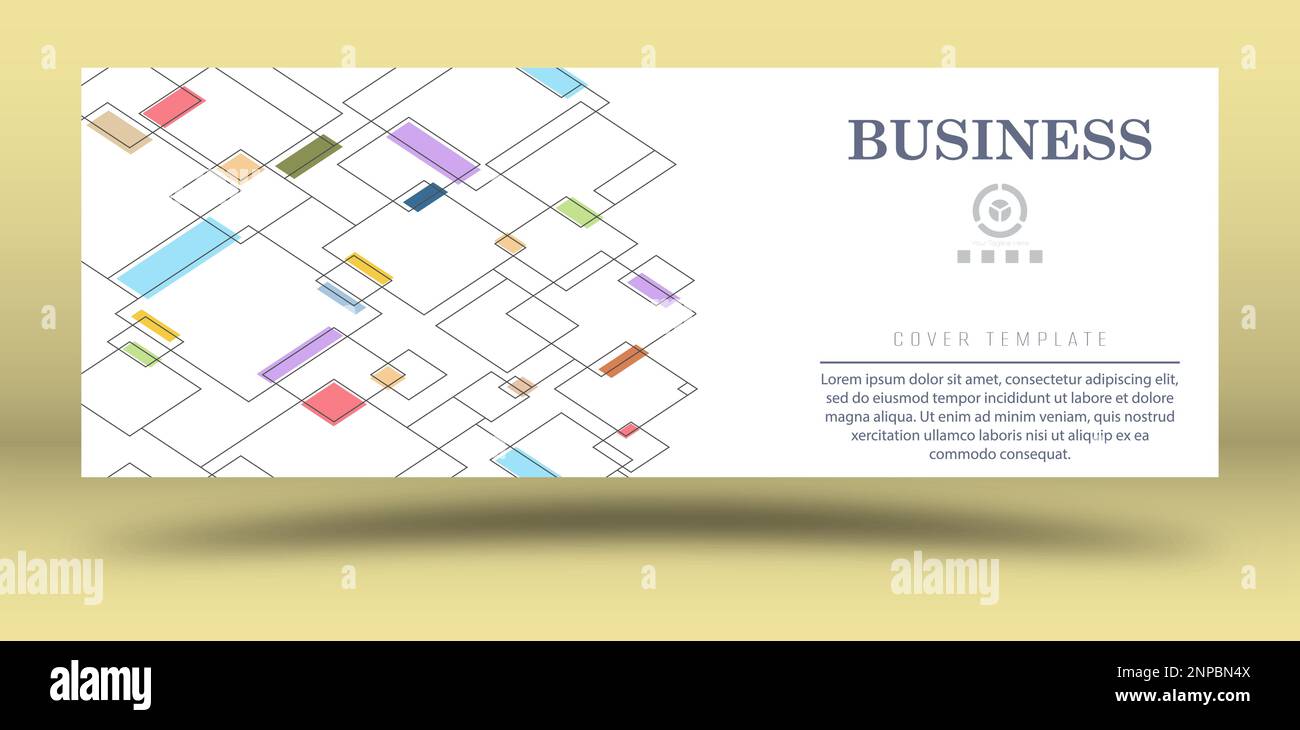 Geometric composition of the intersection of squares. A modern template ...