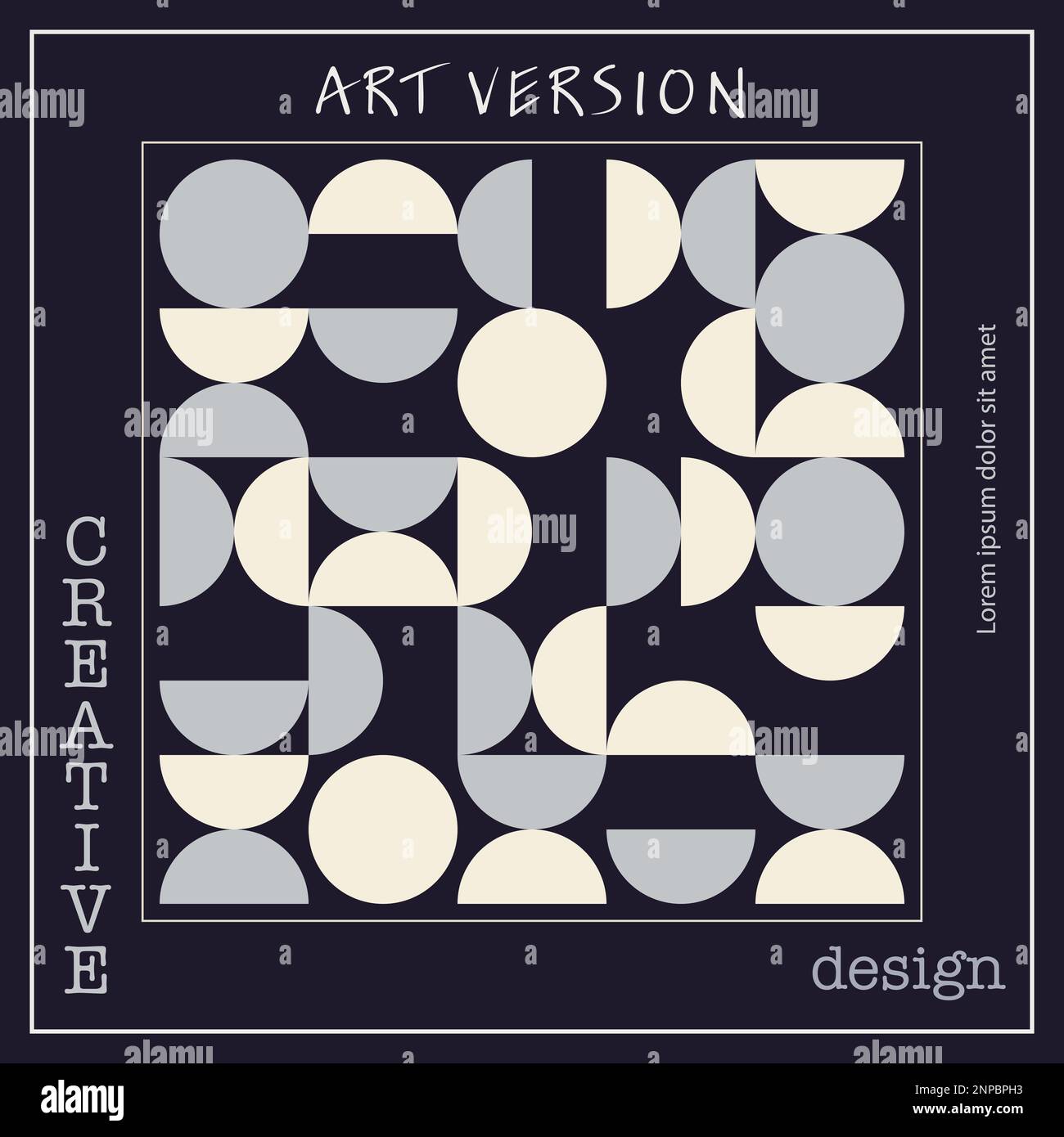 A pattern of circles and semicircles. Bauhaus-style ornament. Template ...