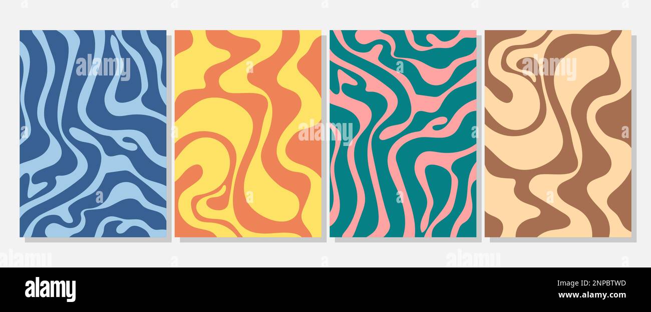 Abstract smooth lines. A set of color compositions for creative ideas ...