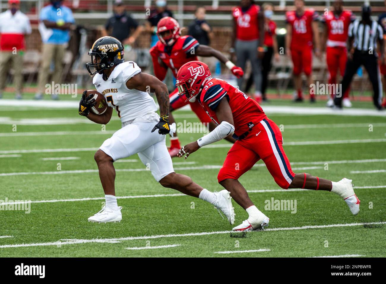 Southern Mississippi running back Darius Maberry (7) runs the ball as ...