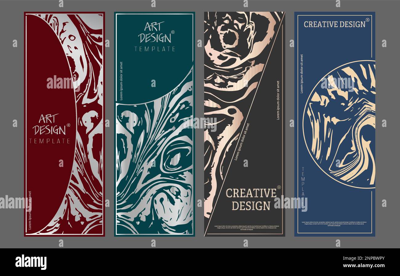 A set of templates for the design of product packaging, cover, poster ...