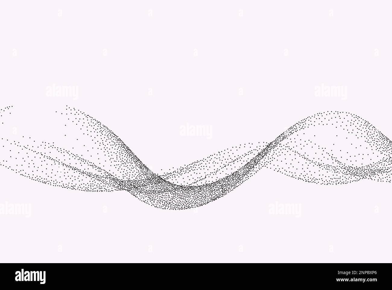 Digital dynamic particle wave. Abstract wave flow on a white background. Big data visualization ...