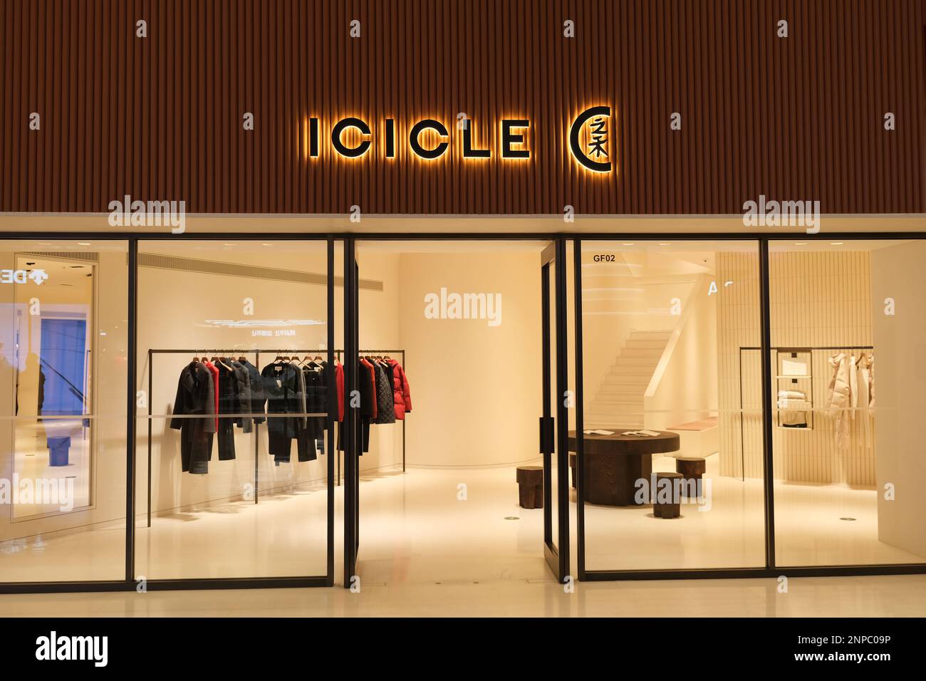 Shanghai,China-Oct. 30th 2022: facade of ICICLE clothing store. Chinese ...