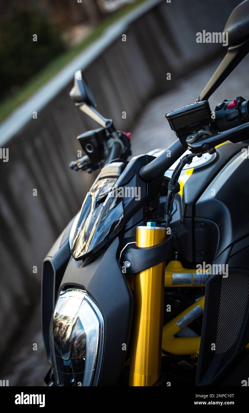 the front part of a sports motorcycle Stock Photo - Alamy