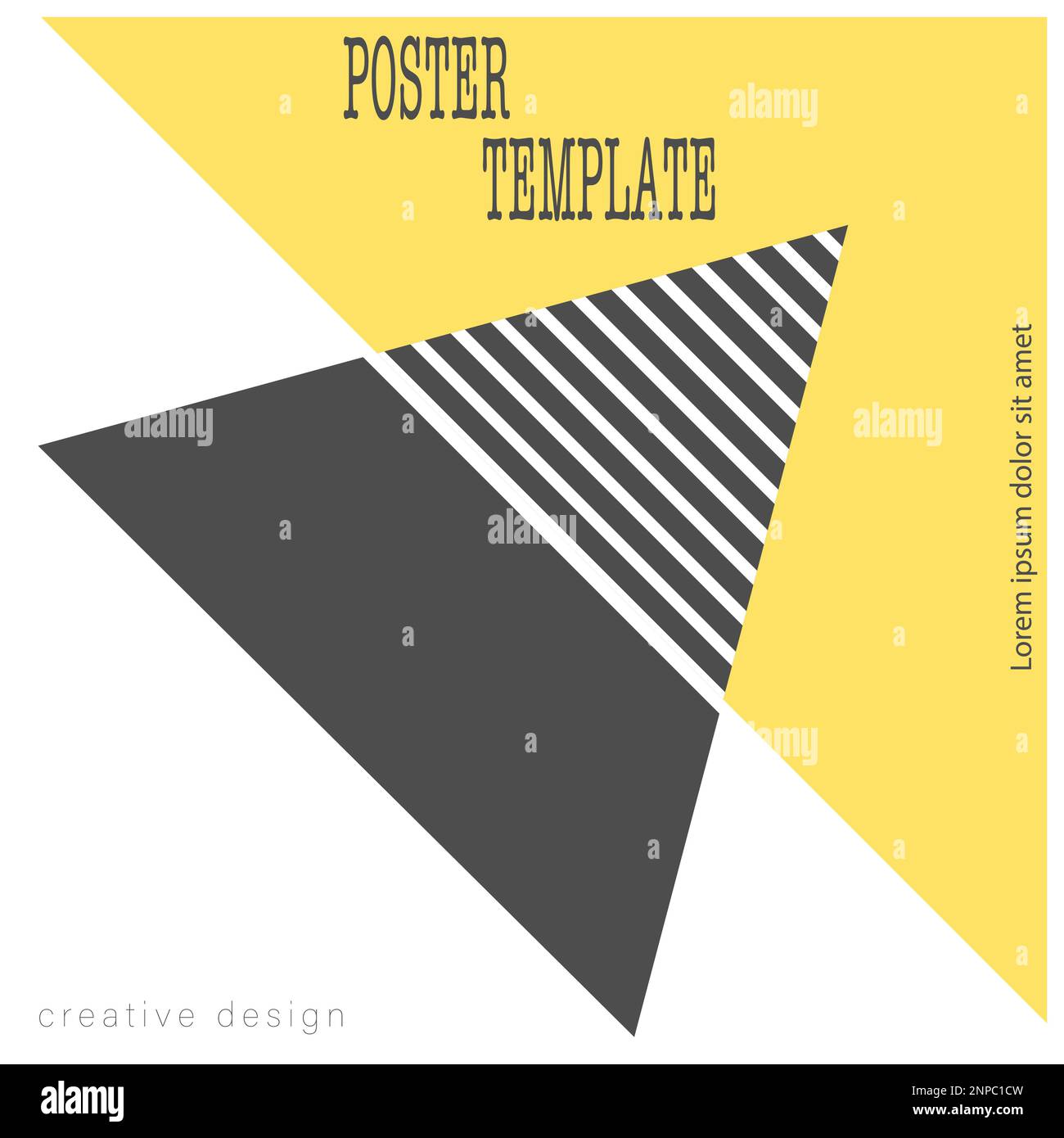 Geometric shapes in an abstract combination. Design of a poster, banner ...