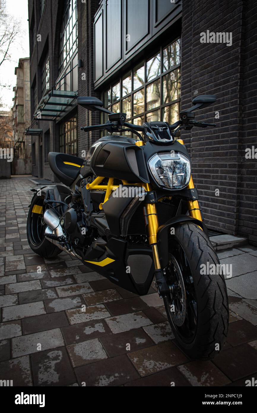 Black And Yellow Motorcycle