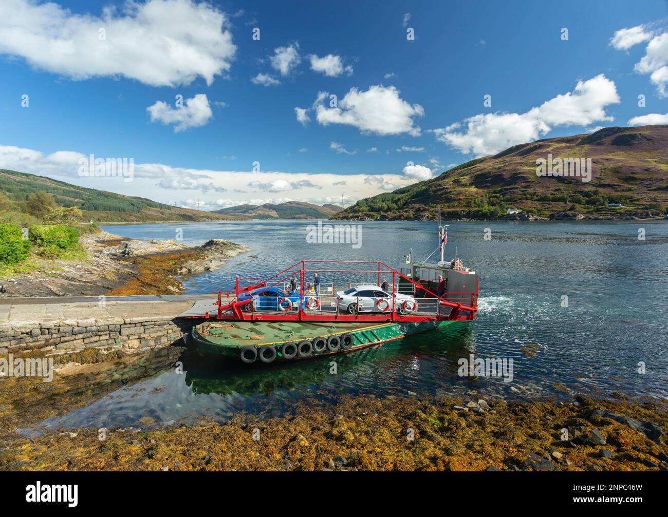 The Glenelg to Kylerhea Ferry between the Scottish Highlands and the ...