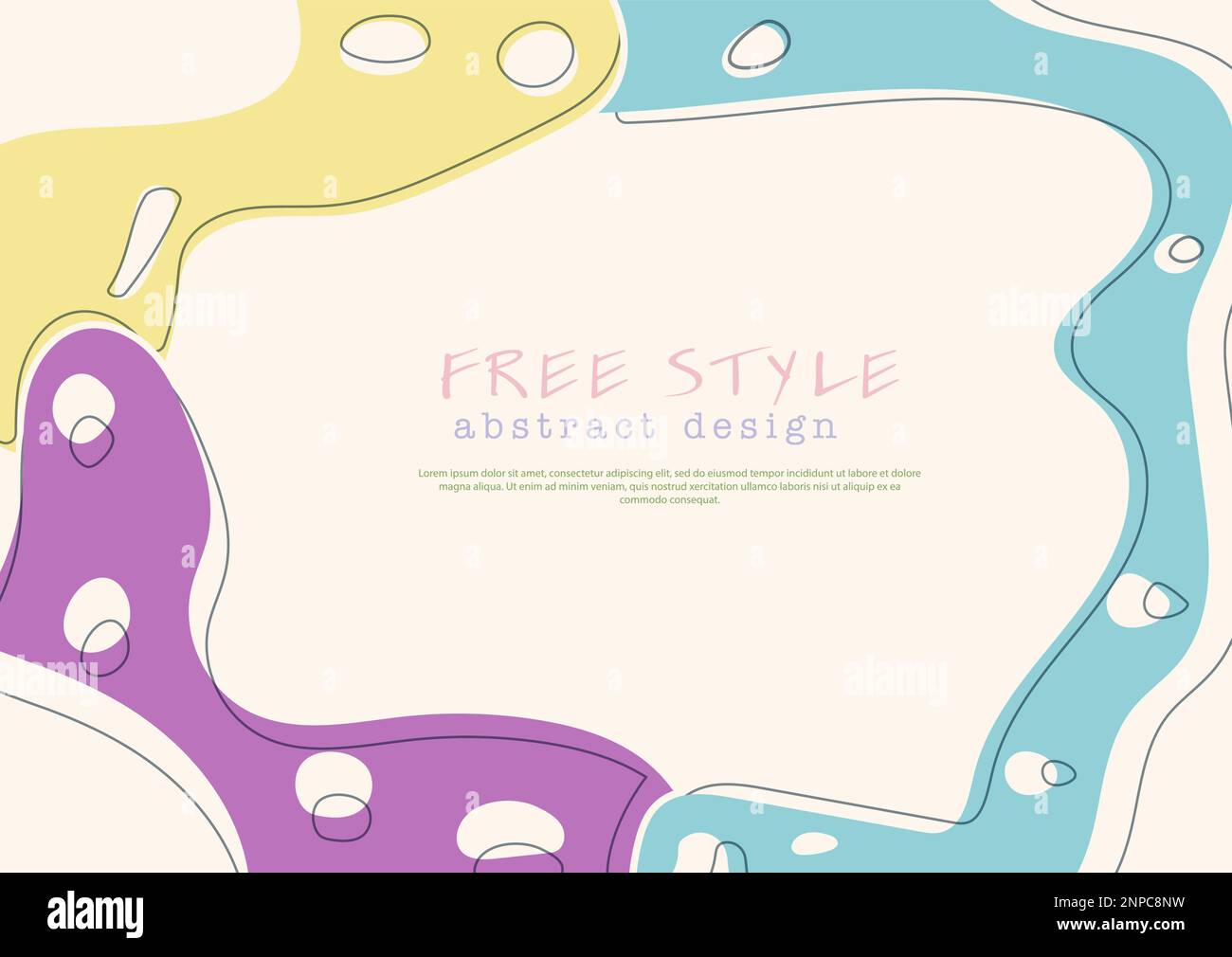 Abstract background with deformed shapes and lines. A simple color ...