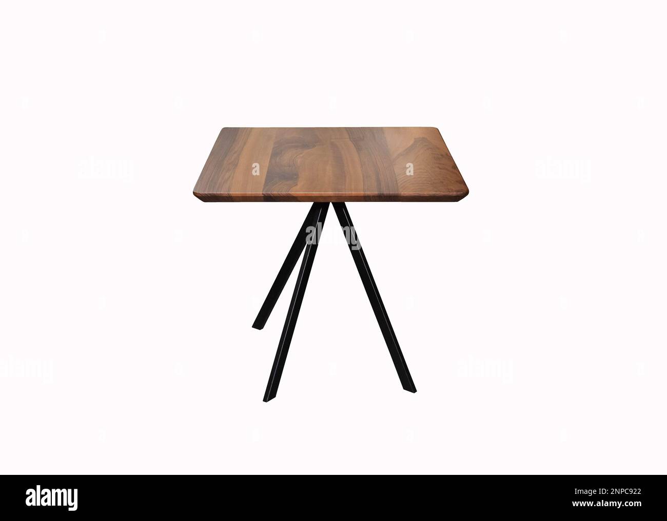 square wooden tripod table on white background. Interior element Stock ...