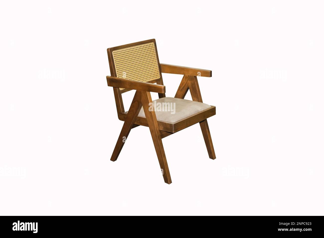 wooden chair at 45 degrees on white background. Interior element Stock ...