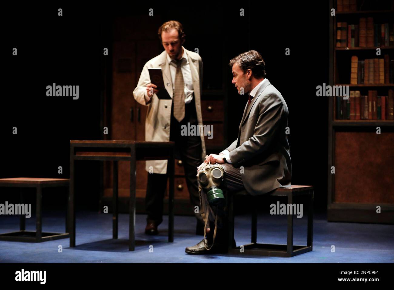 (L-R) Actors Carlos Serrano and Daniel Grado during a rehearsal of the ...