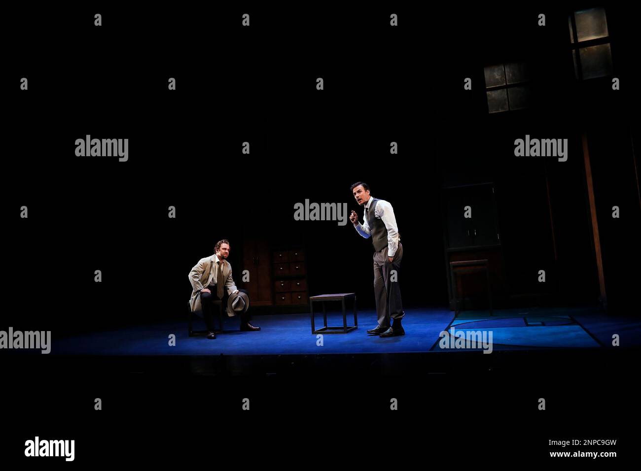 (L-R) Actors Carlos Serrano and Daniel Grado during a rehearsal of the ...