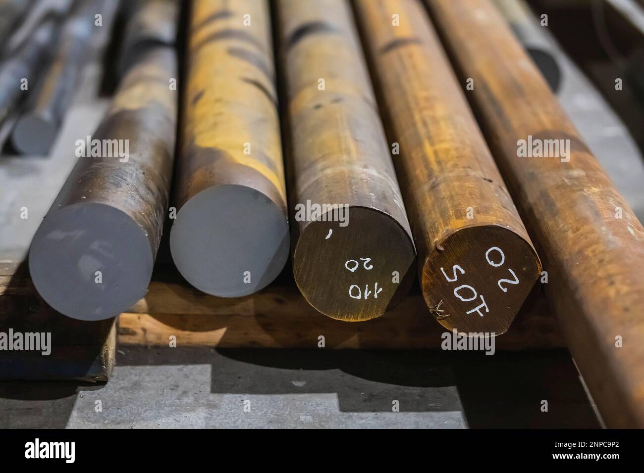 Metal blank warehouse billets factory hi-res stock photography and ...