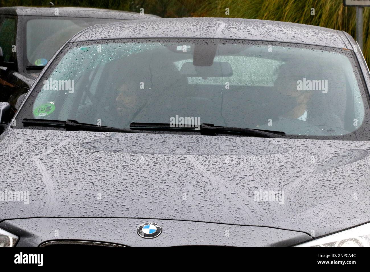 Álvaro Falcó, son of Fernando Falcó, leaves after his father's funeral ...
