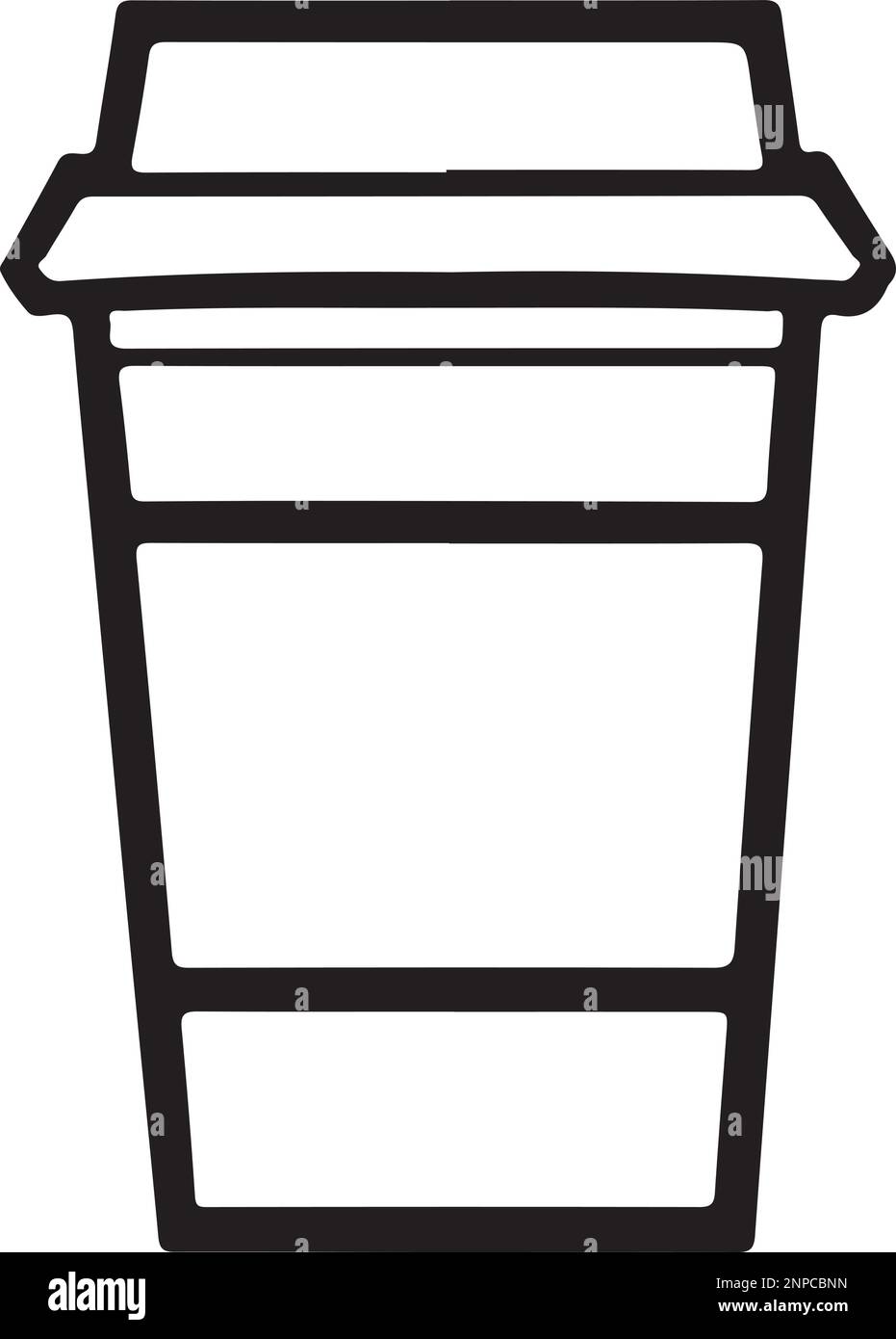 Minimalist Takeaway Coffee Cup Icon on White Background - Vector ...