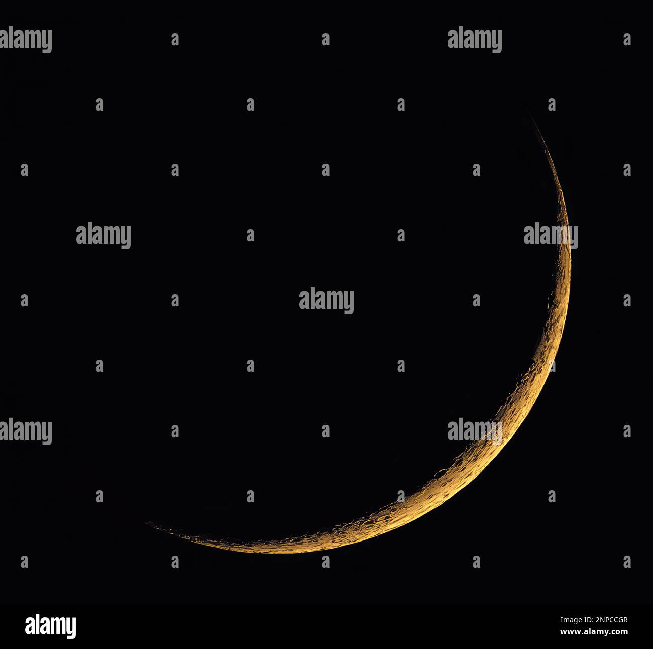 crescent moon rising in the evening Stock Photo - Alamy