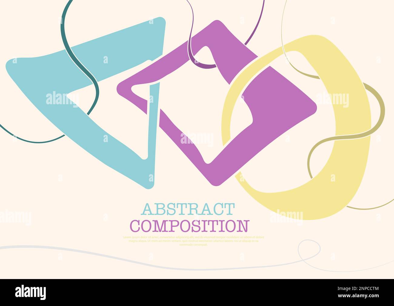 Abstract background with deformed shapes and lines. A simple color ...