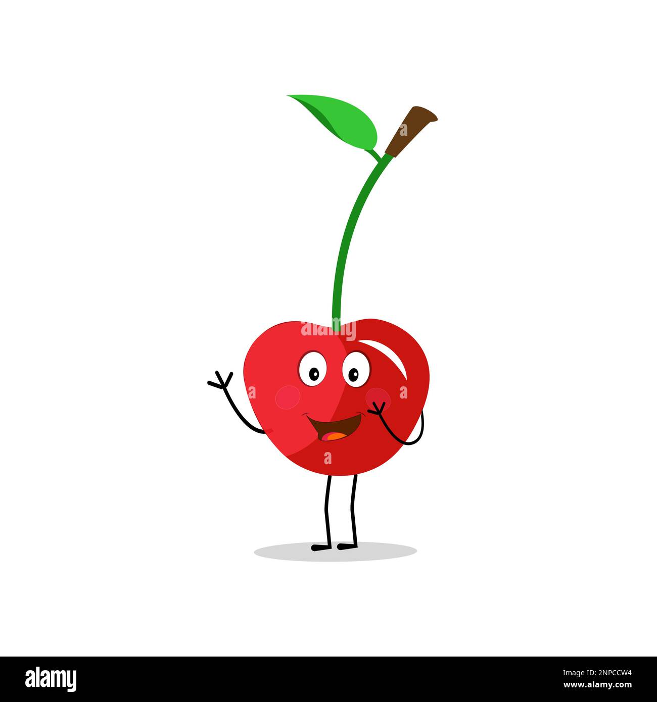 Cherry cartoon vector illustration. Cute Cherry character, icon vector ...