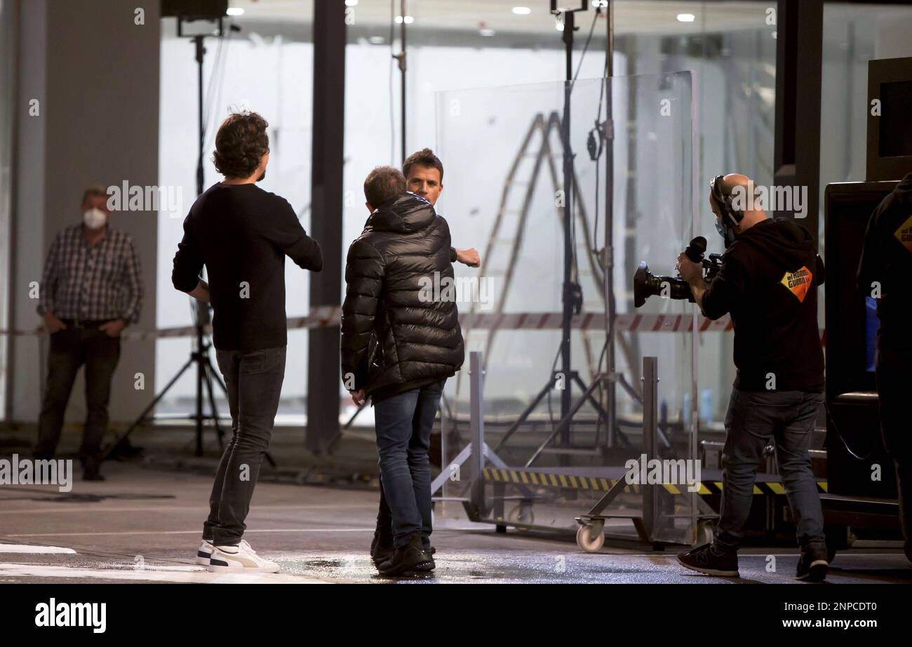 Pablo Motos, Dani Martín and Jorge Marron during the broadcast of the ...