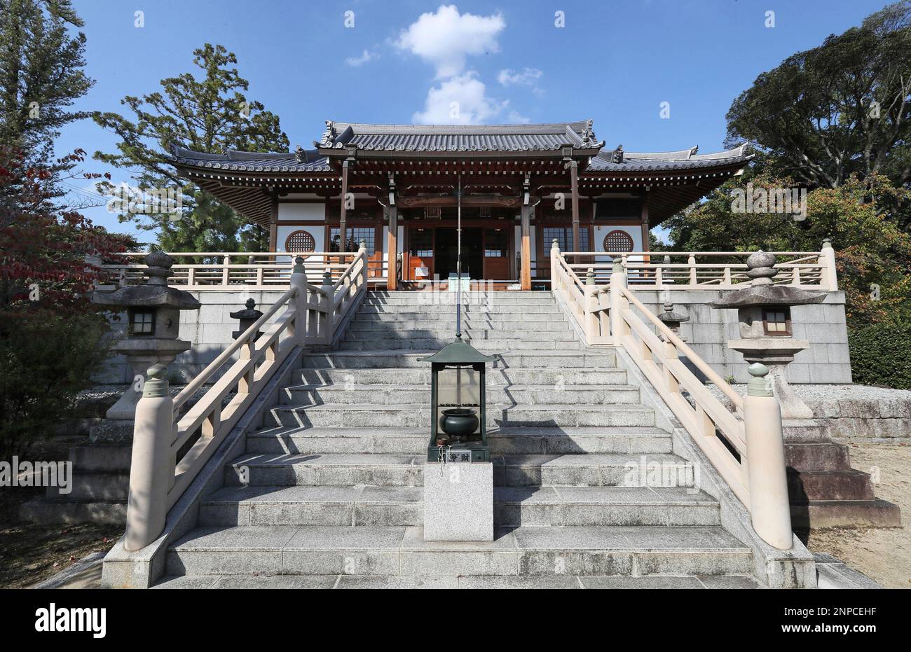 A picture taken on Oct. 12, 2020 shows a main hall of Darumaji Temple ...