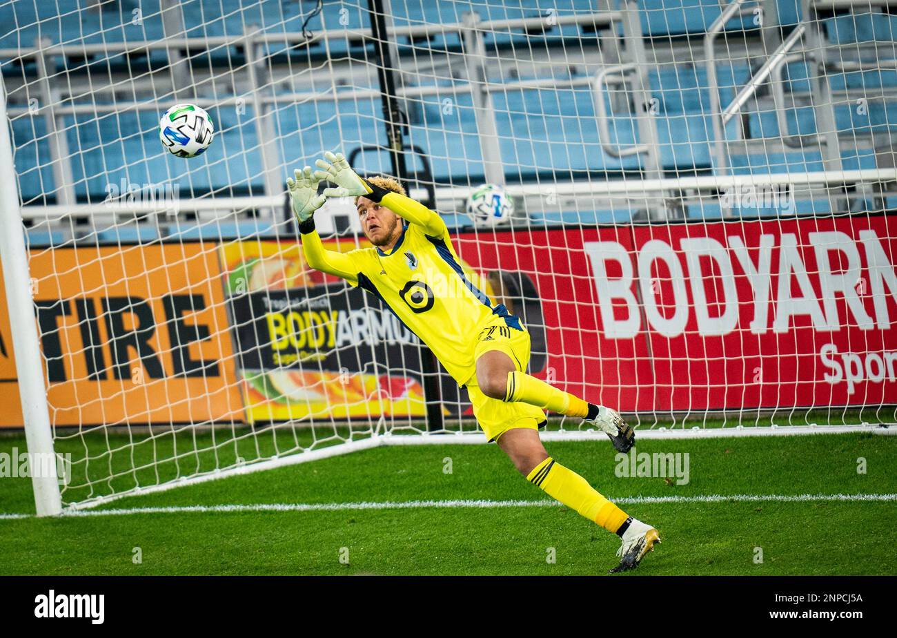 Minnesota United goalkeeper Dayne St. Clair (97) blocks a shot during ...