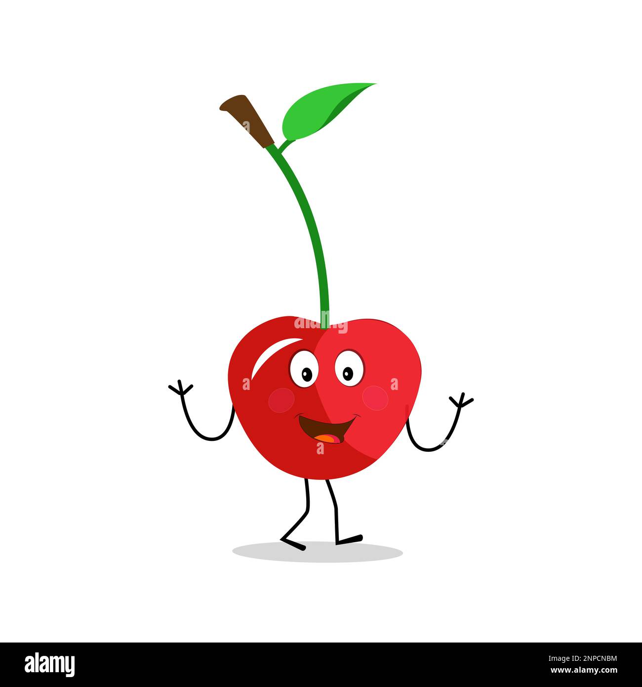 Cherry cartoon vector illustration. Cute Cherry character, icon vector ...