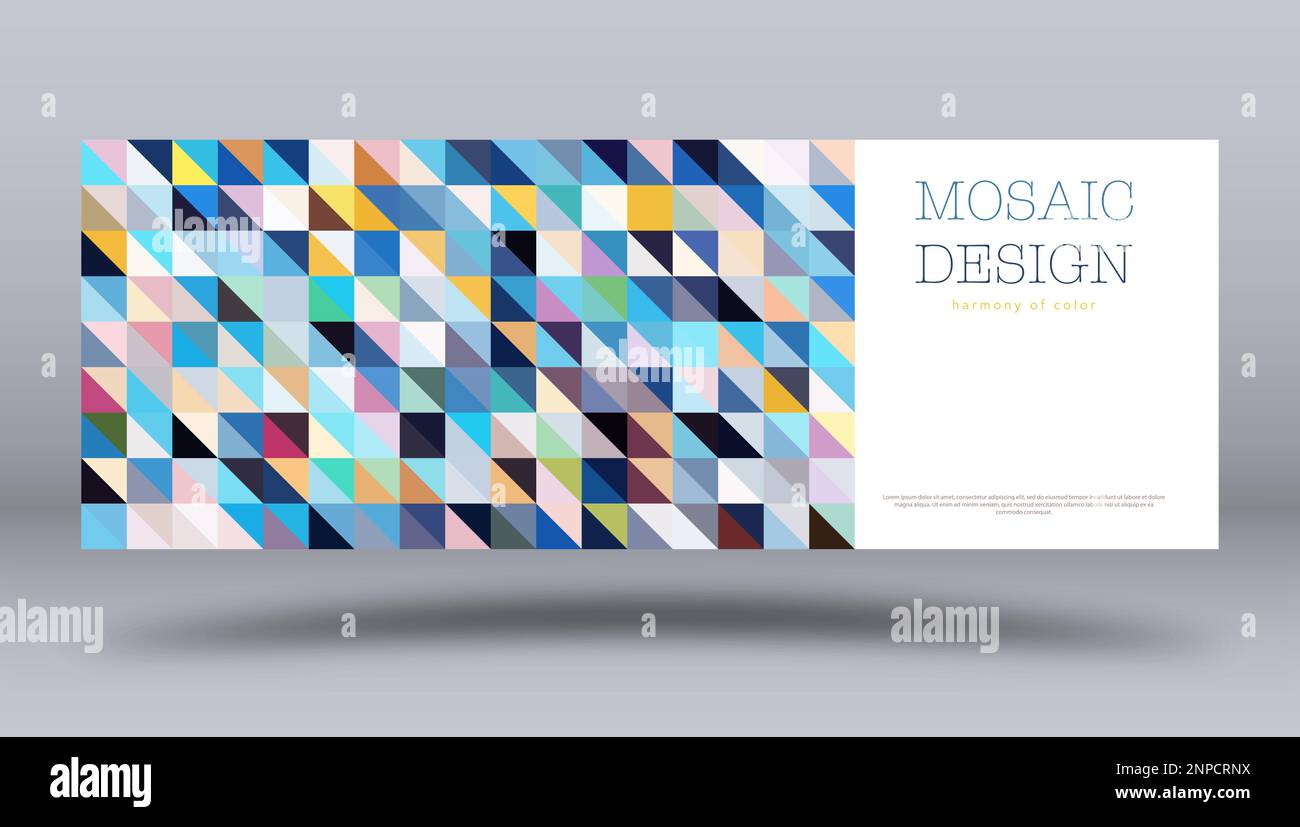 Mosaic of multicolored triangles. layout for background, cover ...