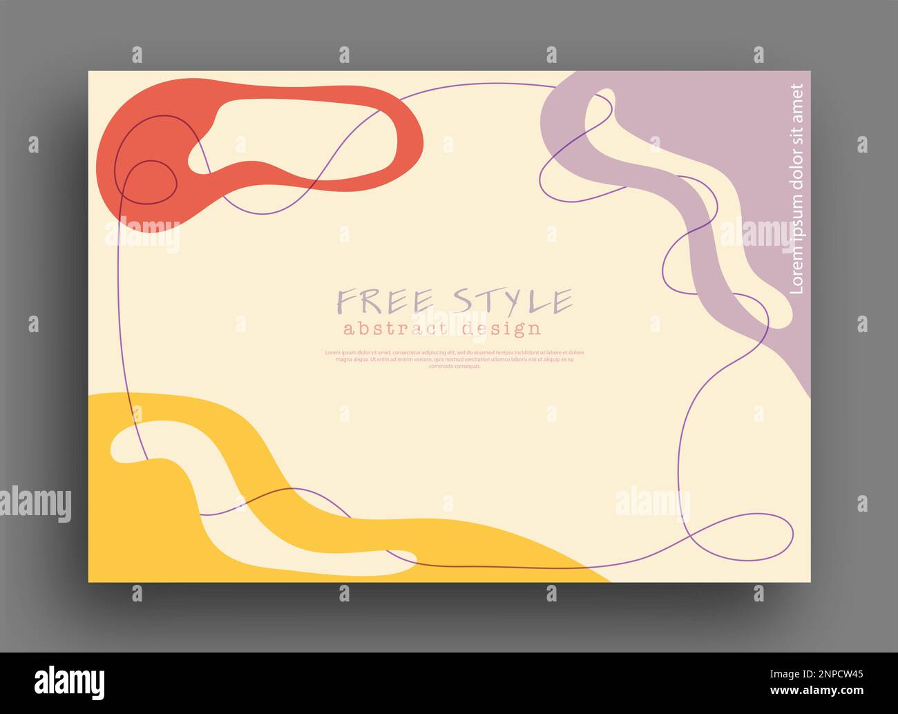 Abstract background with deformed shape and sinuous lines. Simple color ...